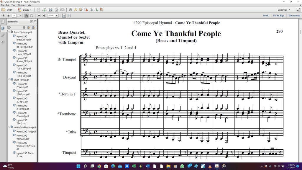 Come Ye Thankful People – CuthbertPraise